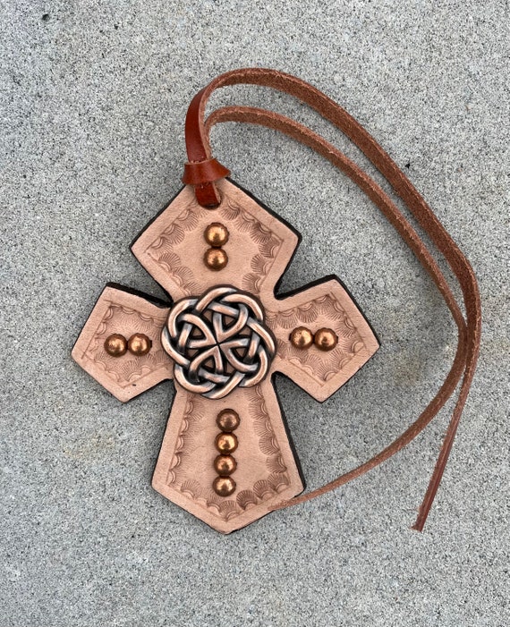 Horse Riders Western Saddle Cross Leather With Gold Concho | Etsy