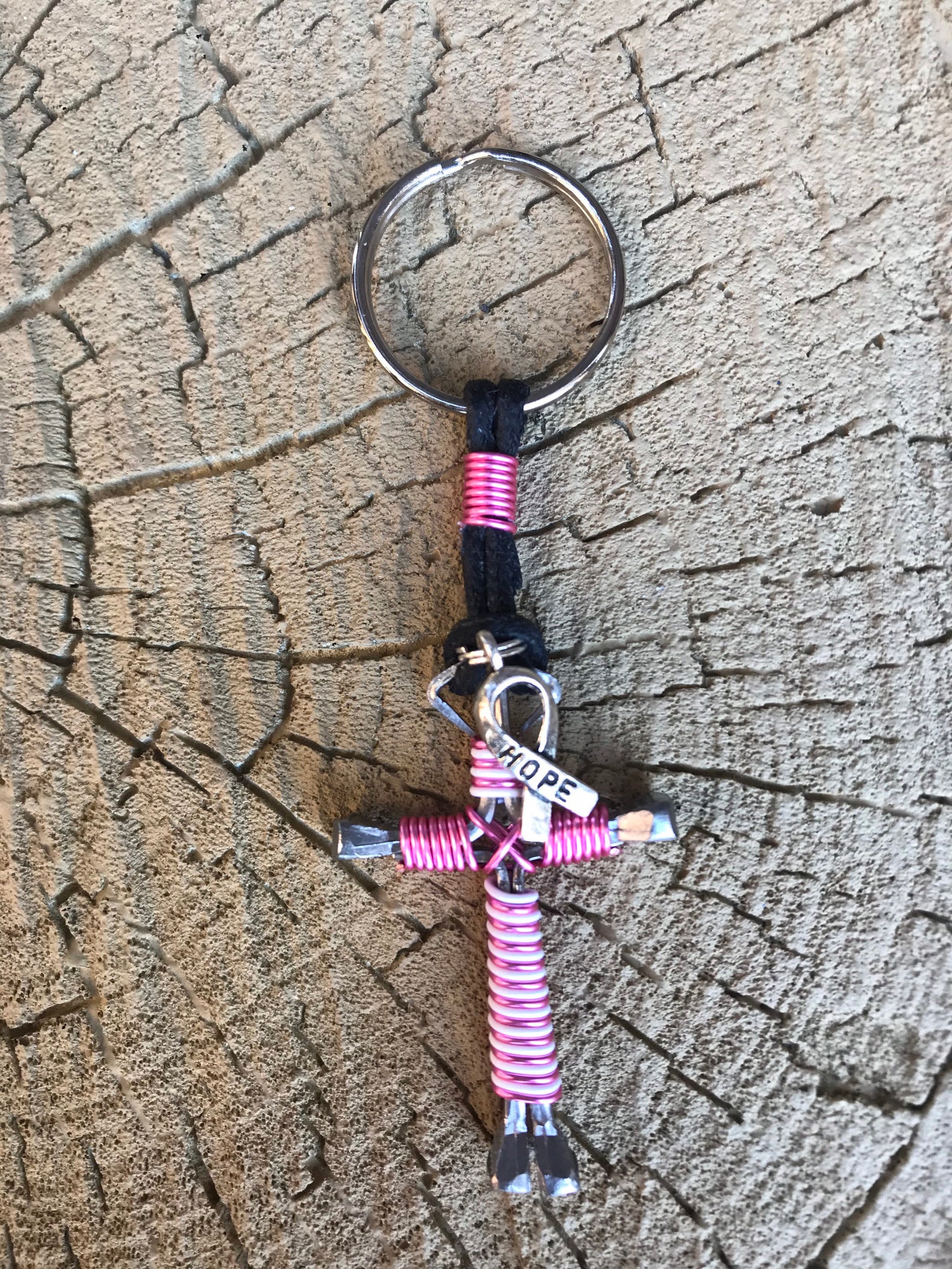 Breast Cancer Awareness KEYCHAINS With Ribbon HOPE CHARM | Etsy