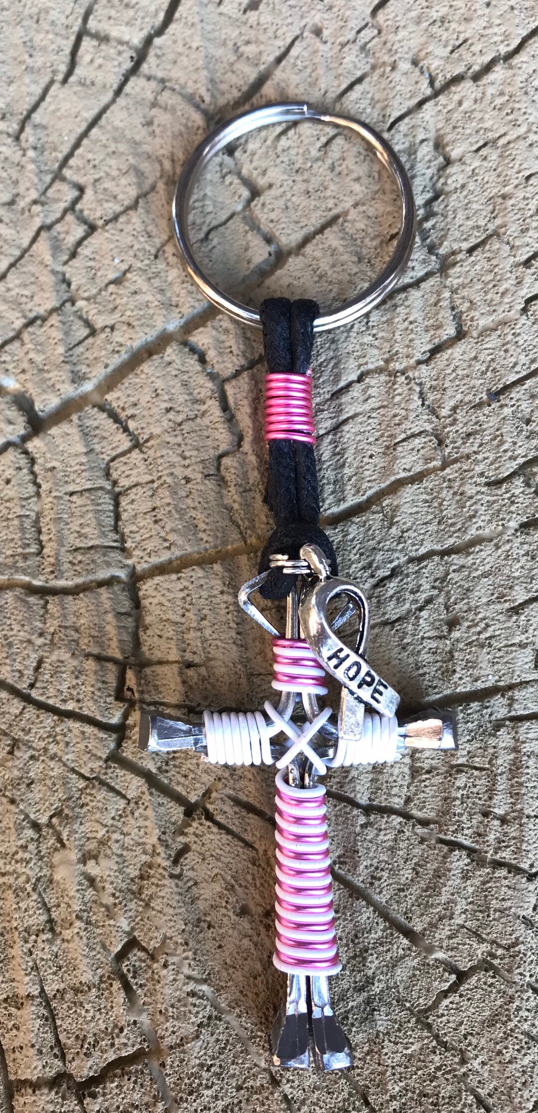 Breast Cancer Awareness KEYCHAINS~~ With Ribbon HOPE CHARM~~ ~~ Great ...