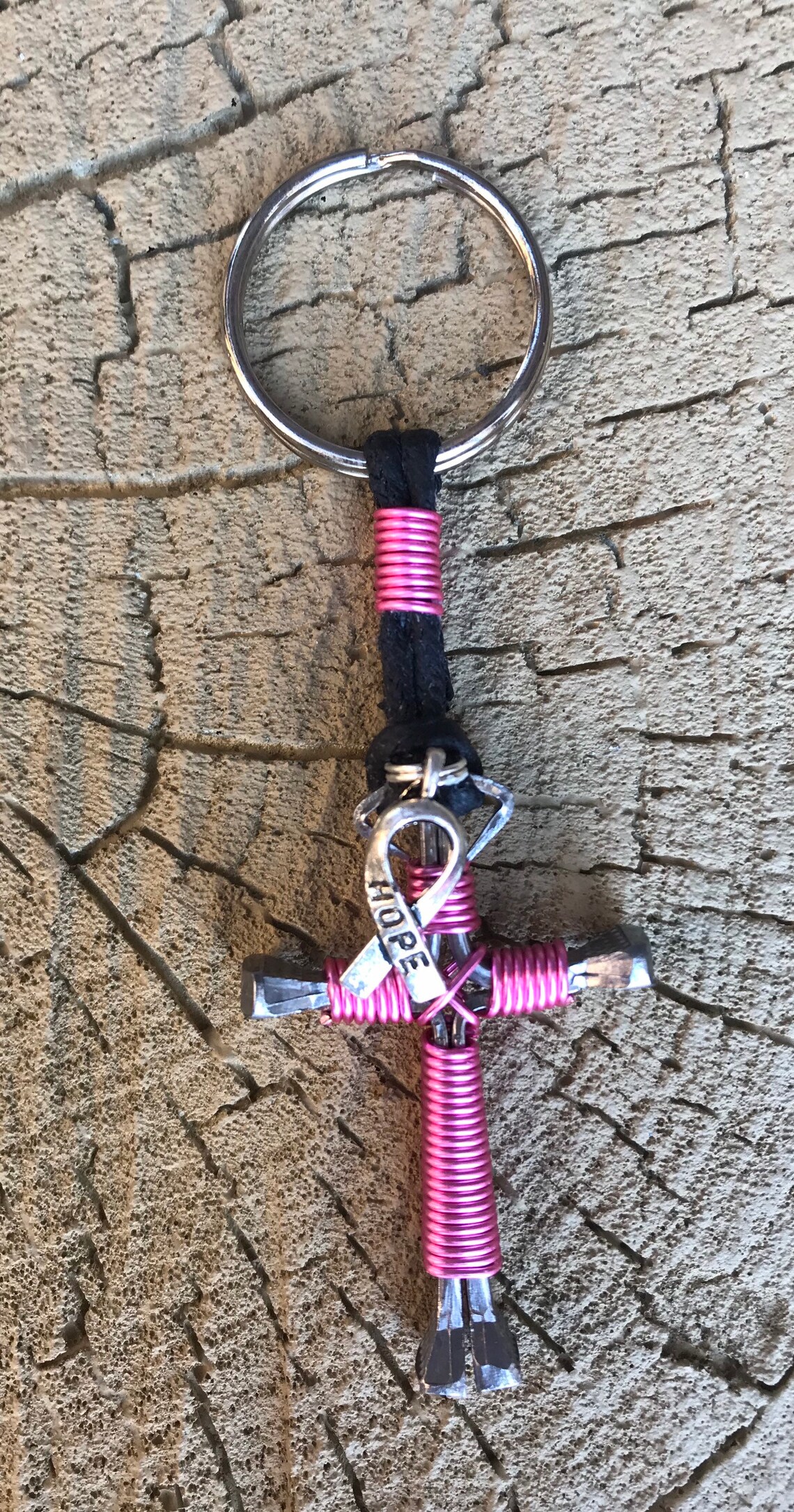 Breast Cancer Awareness KEYCHAINS With Ribbon HOPE CHARM | Etsy