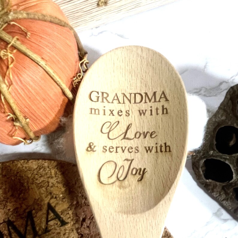 Personalized Gift for Grandma Wood Mixing Spoon Grandparents - Etsy