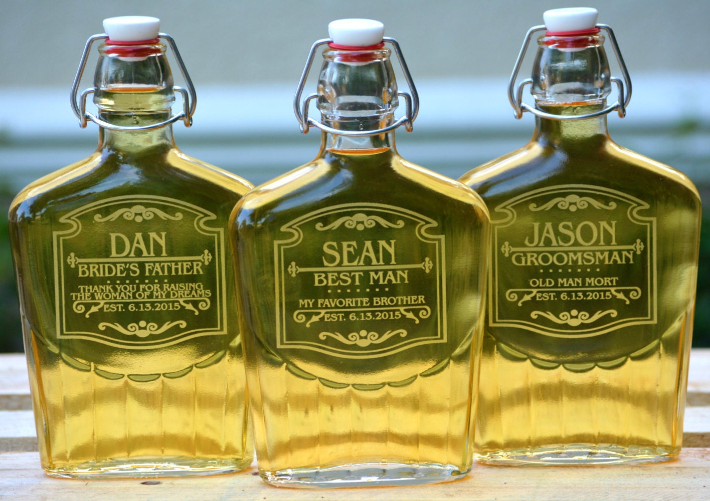 Personalized Engraved Flask Customized Groomsmen Glass Flask | Etsy
