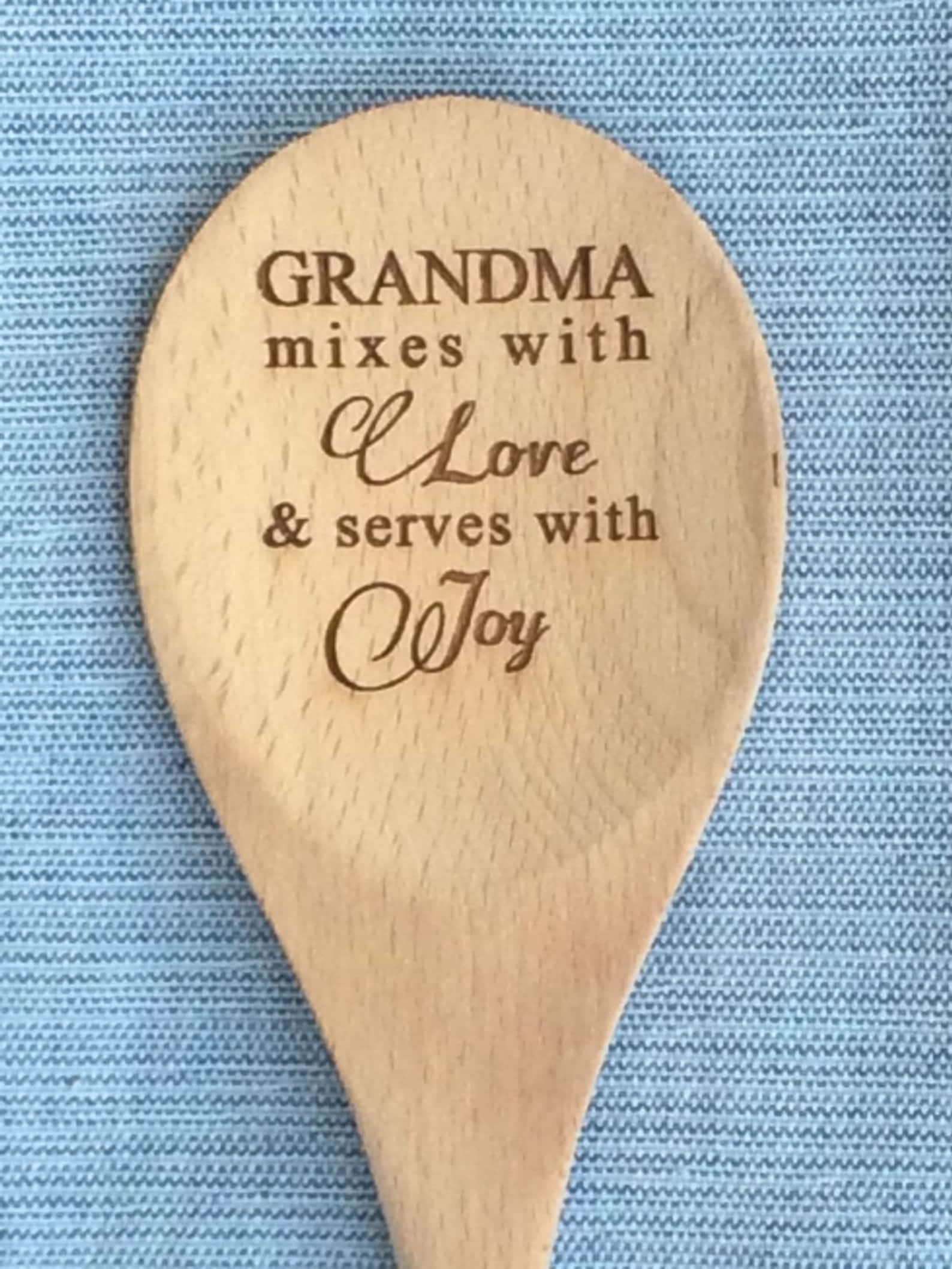 Personalized Gift for Grandma Wood Mixing Spoon Grandparents | Etsy