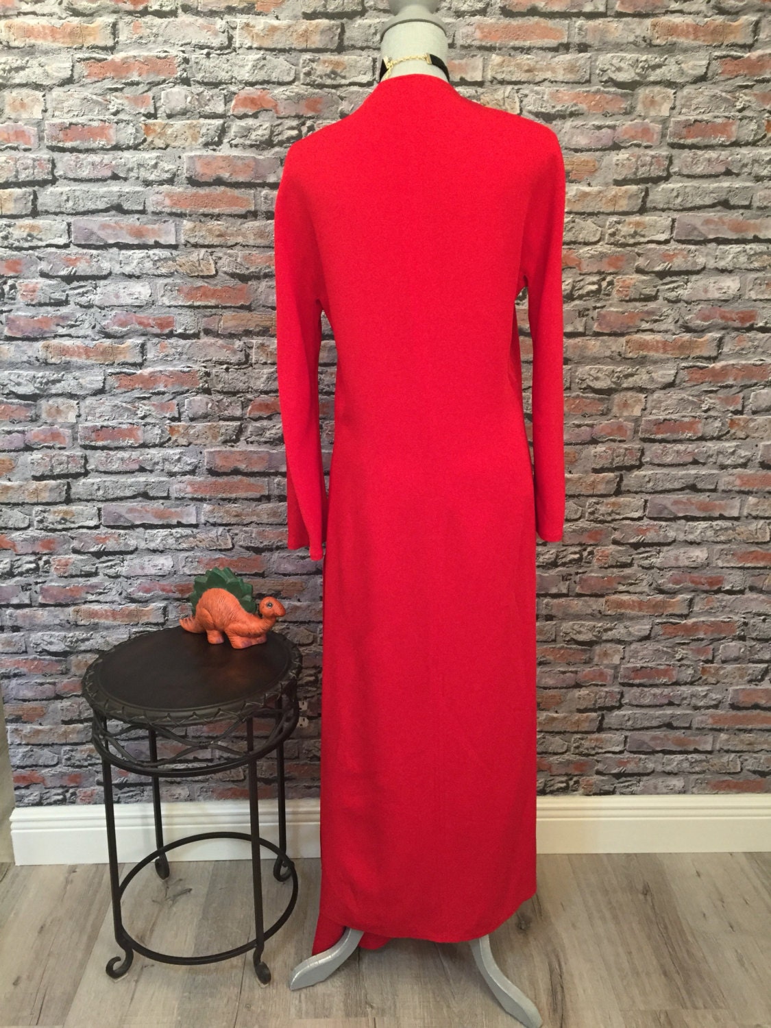 Vintage GENNY Red Bell Bottom Pant Suit With Floor Length Coat - Etsy