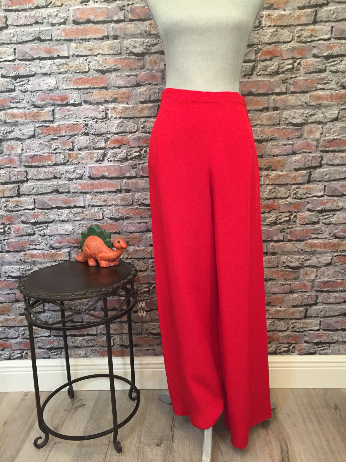 Vintage GENNY Red Bell Bottom Pant Suit With Floor Length Coat - Etsy