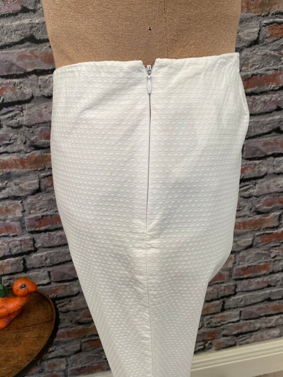 Vintage White Cotton Pique Capri Pants Cut Out Embroi… - Gem