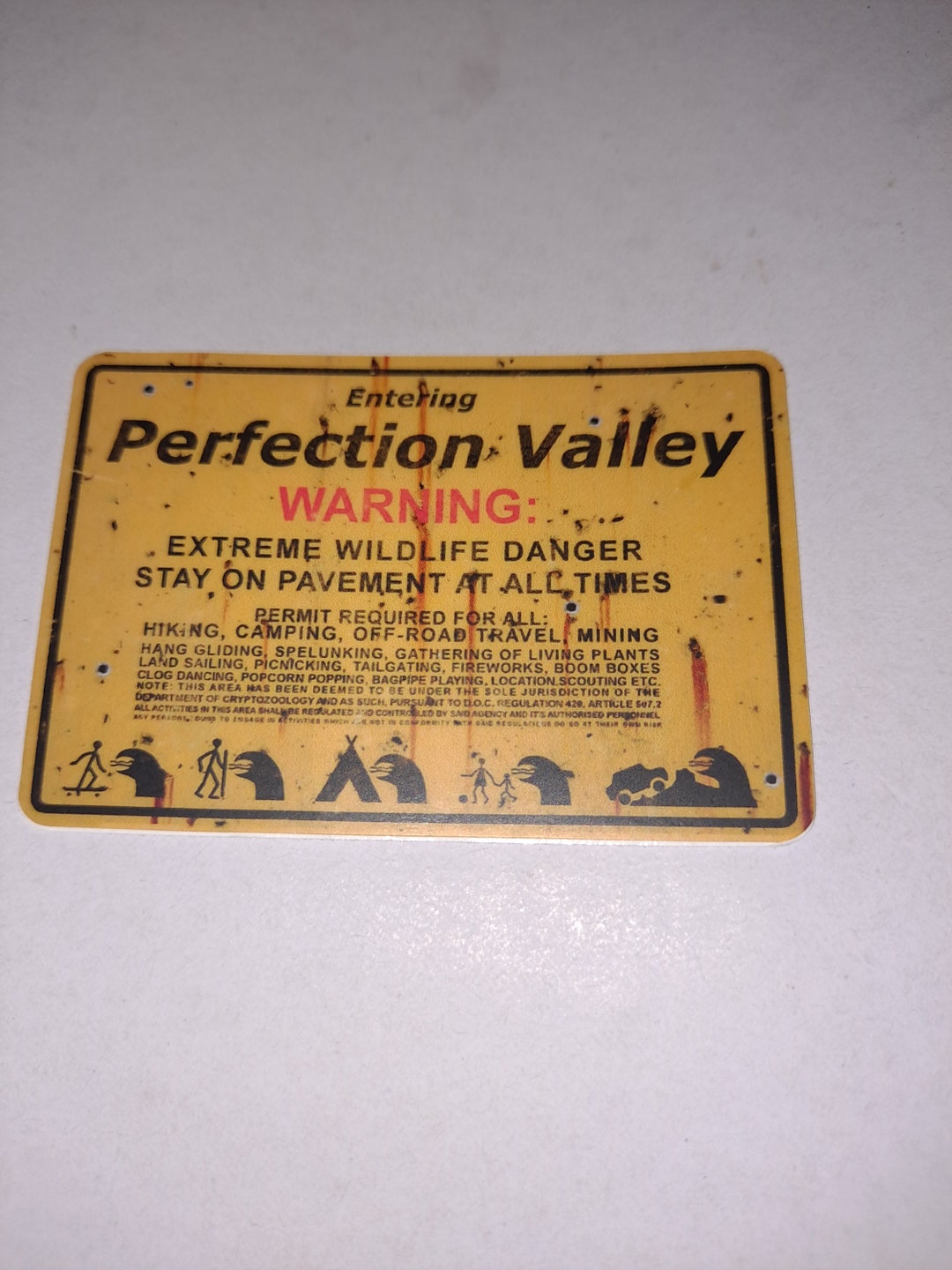 Tremors Perfection Valley Graboid Warning Sign Sticker - Etsy