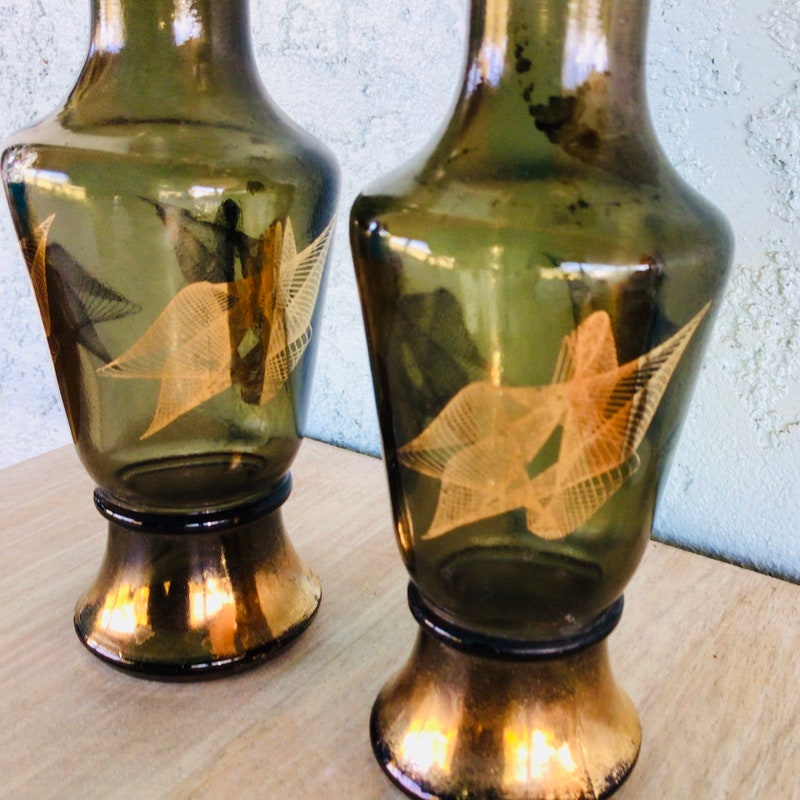 Green and Gold Vase - Etsy