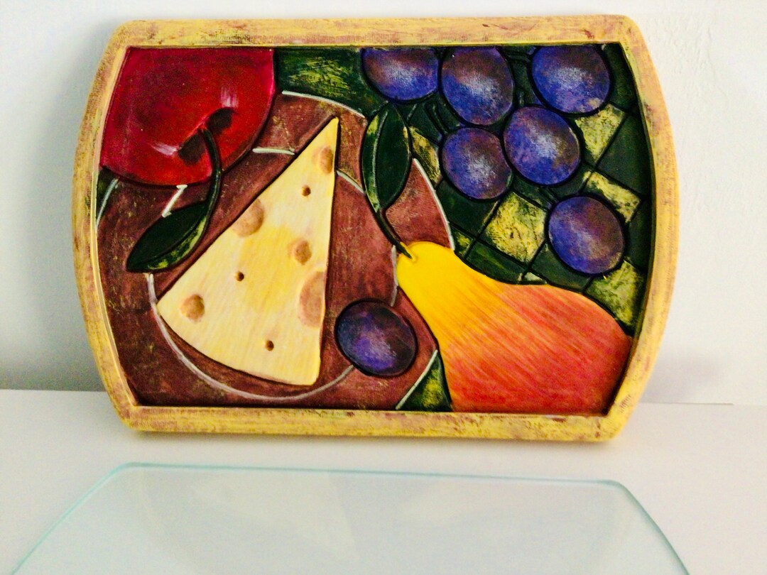 Fruits Glass Trivet Hot Plate-farmhouse Kitchen Decor-italian Kitchen ...