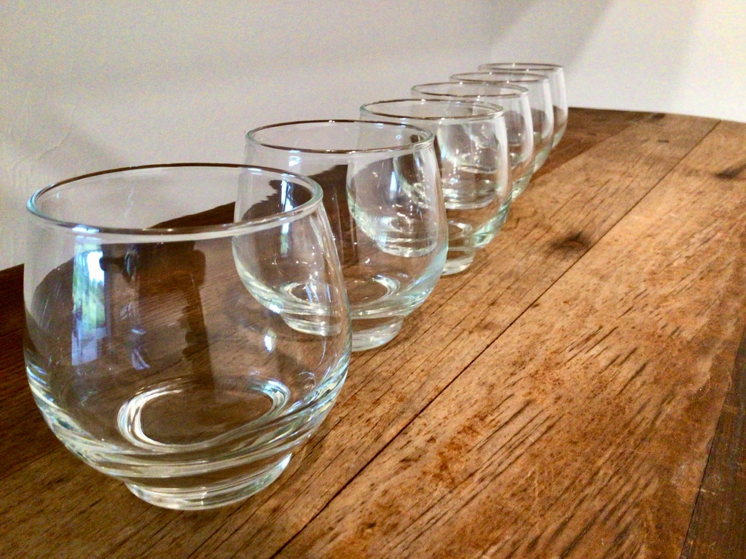 Roly Poly Low Ball Glasses-set of Six Roly Poly Glasses clear Set Low ...