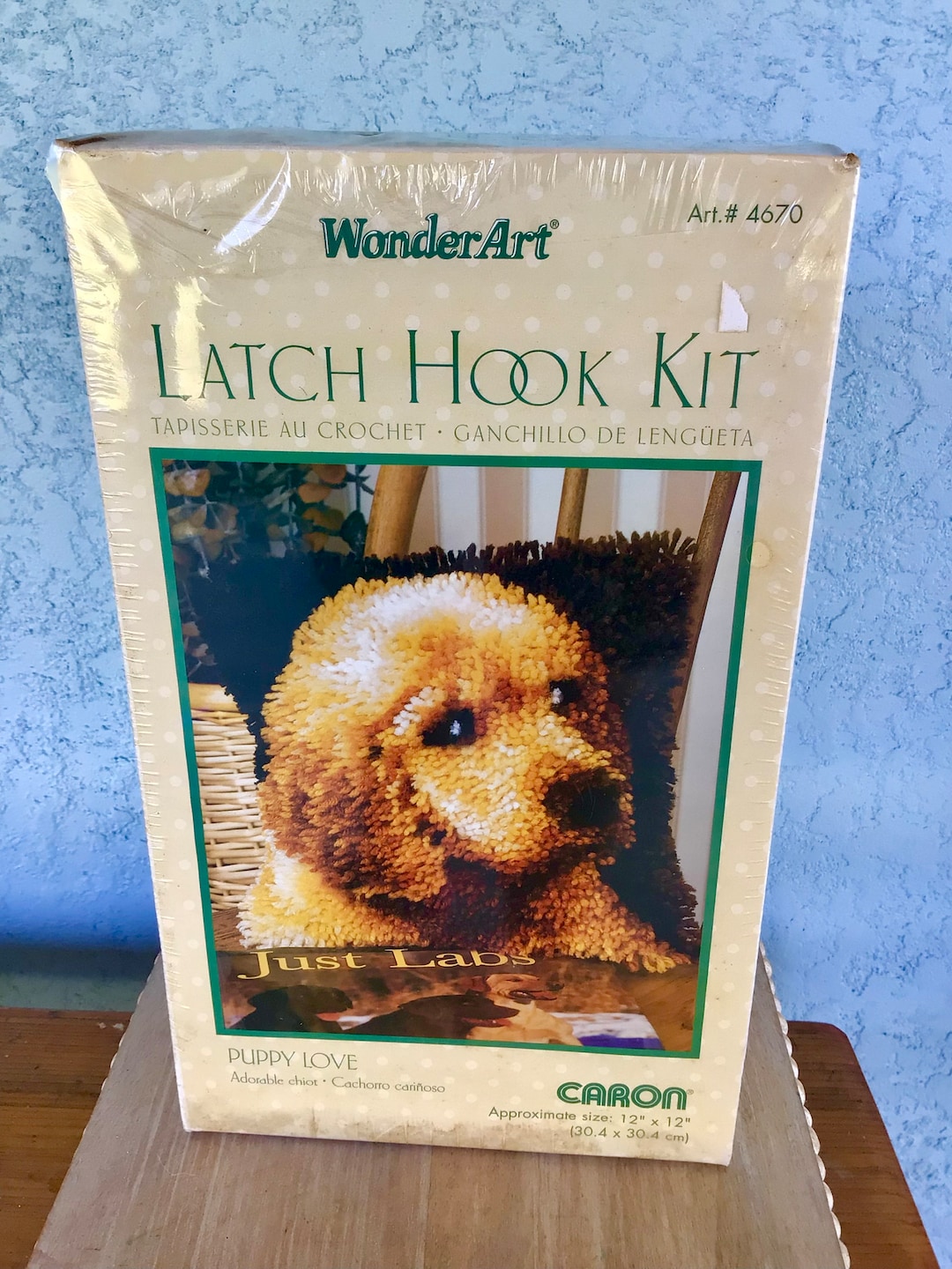 Golden Retriever Puppy Love Latch Hook Kitwonder Art by Caron 12x12 ...