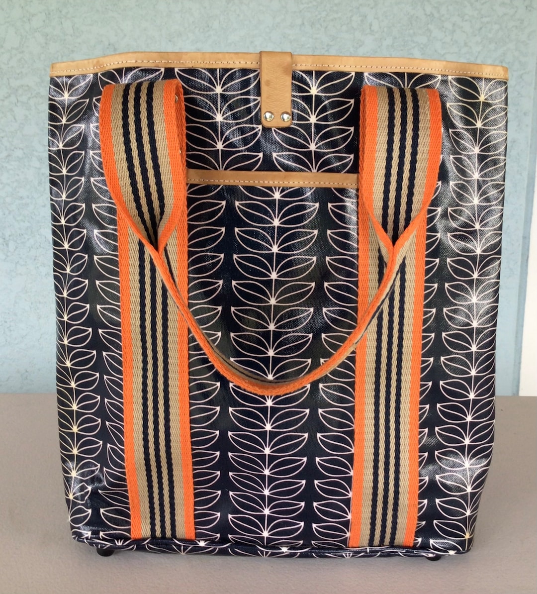 Rachel Ray Everyday Tote Bag-coated Canvas Tote Bag- Navy Blue Heavy ...