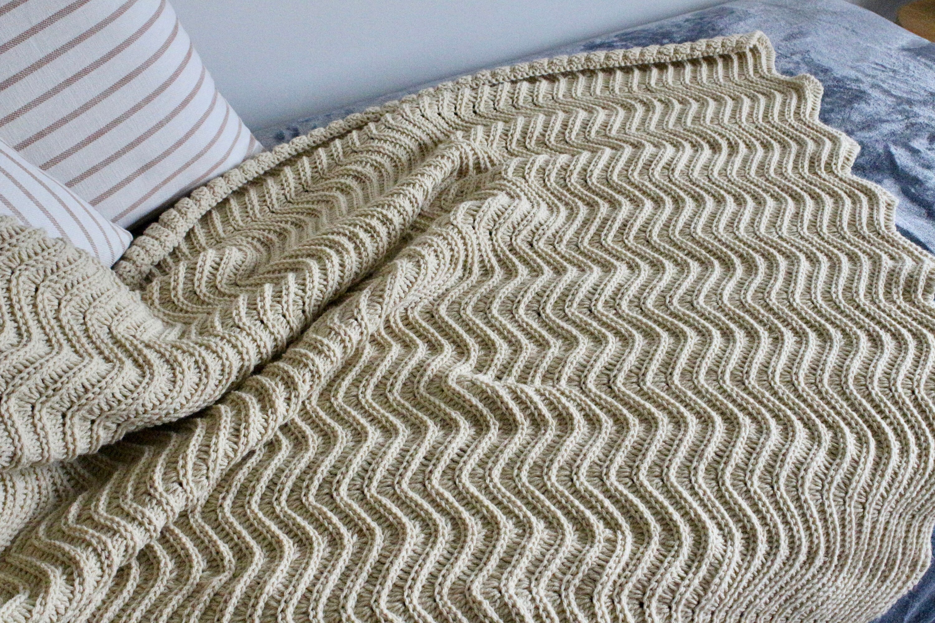 Modern Ribbed Throw Pattern 3-sizes Crochet Blanket Pattern - Etsy
