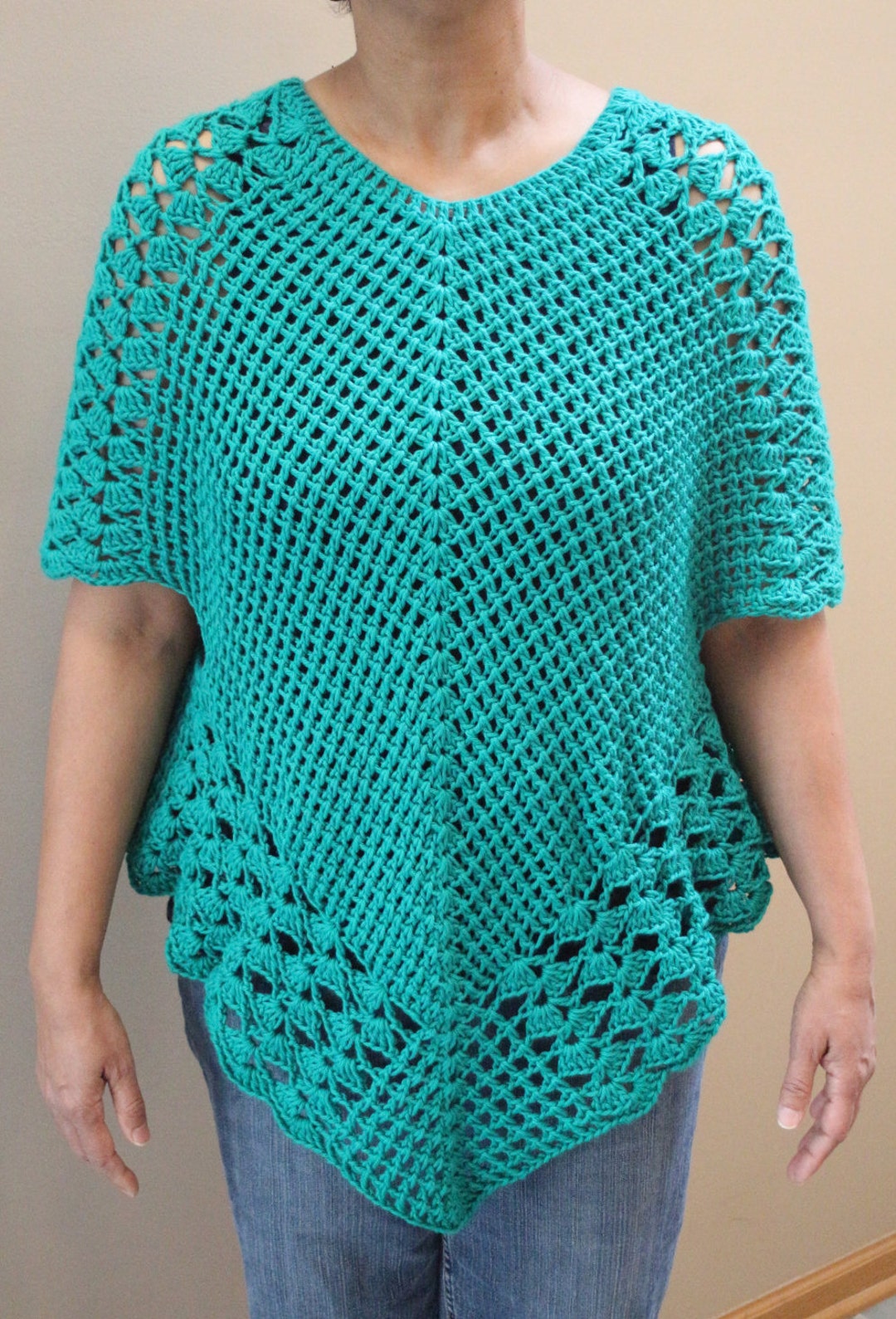Crochet Poncho Top Pattern, Poncho Top Pattern, Crochet Poncho With ...