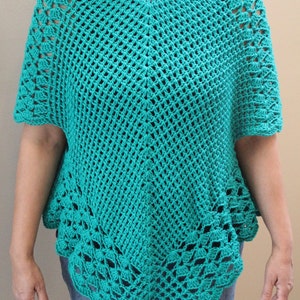 Crochet Poncho Top Pattern, Poncho Top Pattern, Crochet Poncho With ...