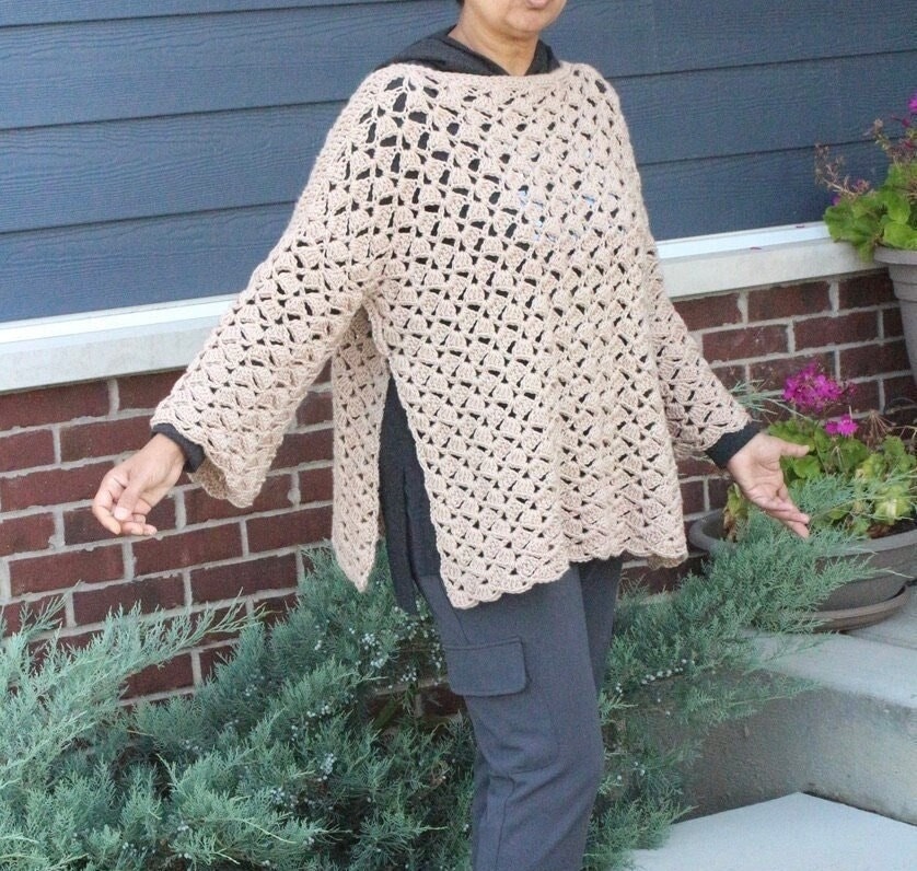 Simple Crochet Poncho Pattern Crochet Poncho Pattern Poncho - Etsy