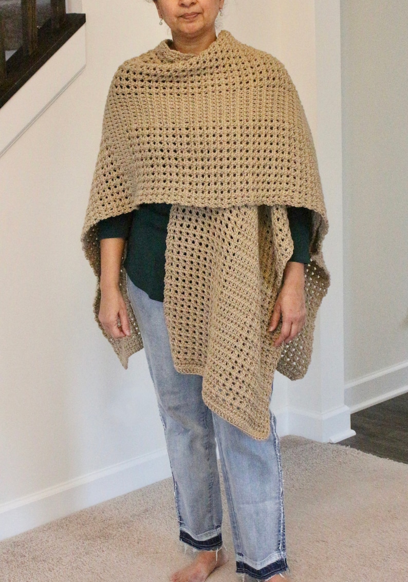 Simple&easy Ruana Pattern, Crochet Ruana Pattern, Shawl Pattern ...