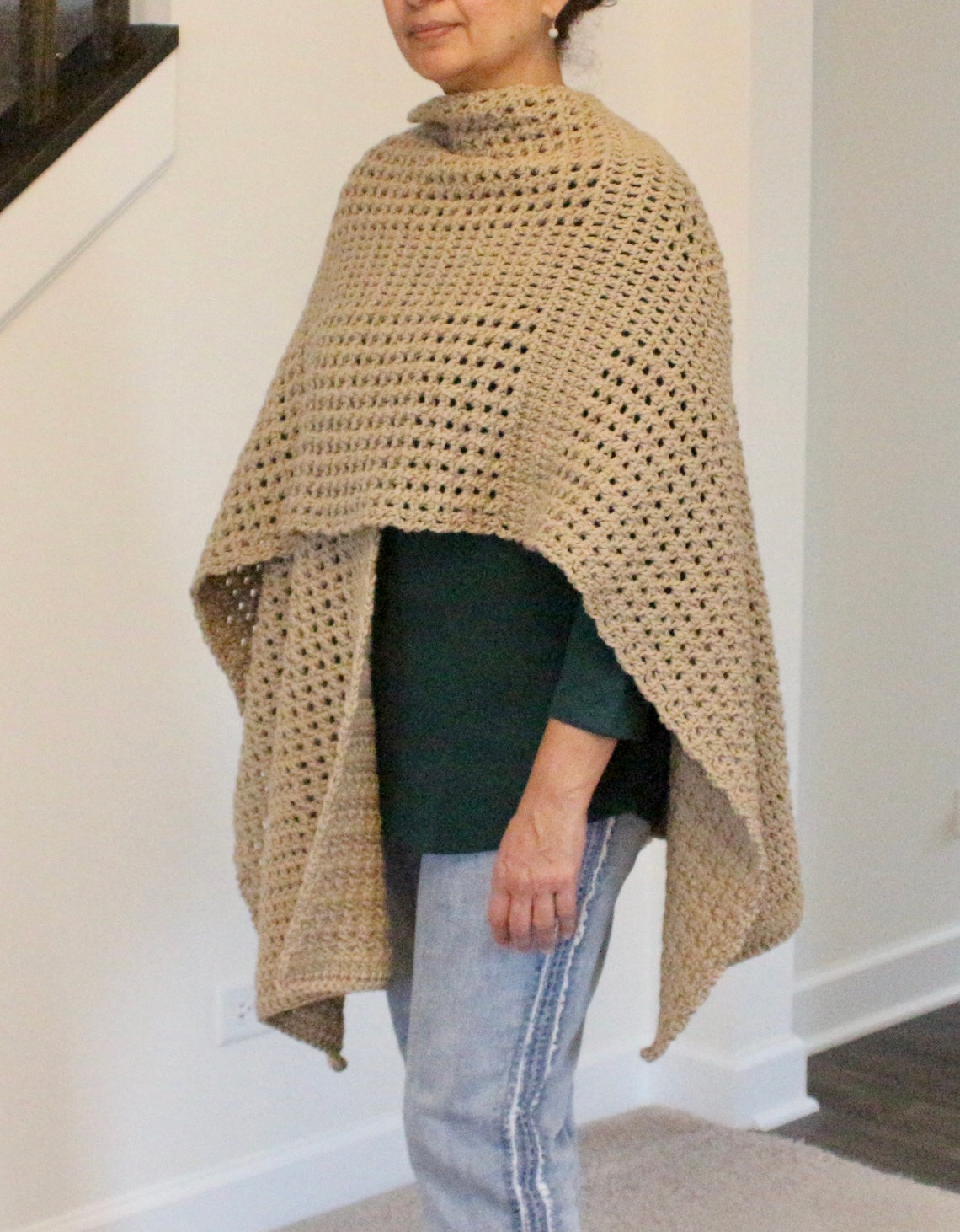 Simple&easy Ruana Pattern, Crochet Ruana Pattern, Shawl Pattern ...