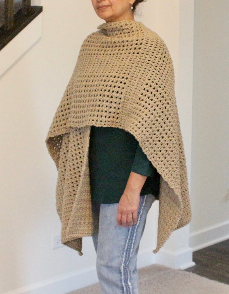 Simple&easy Ruana Pattern, Crochet Ruana Pattern, Shawl Pattern ...