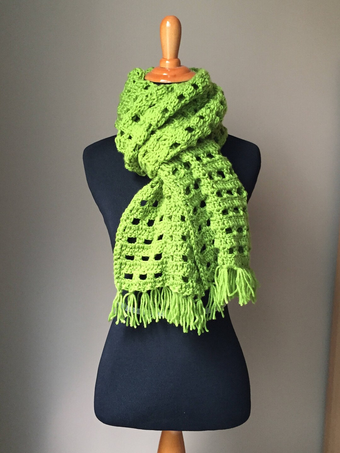 Open Square Scarf Pattern, Crochet Scarf Pattern, Chunky Scarf Pattern ...