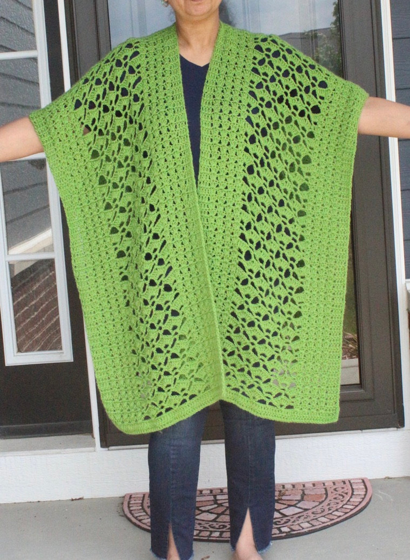 Meadows Crochet Ruana Pattern Crochet Ruana Pattern Shawl - Etsy