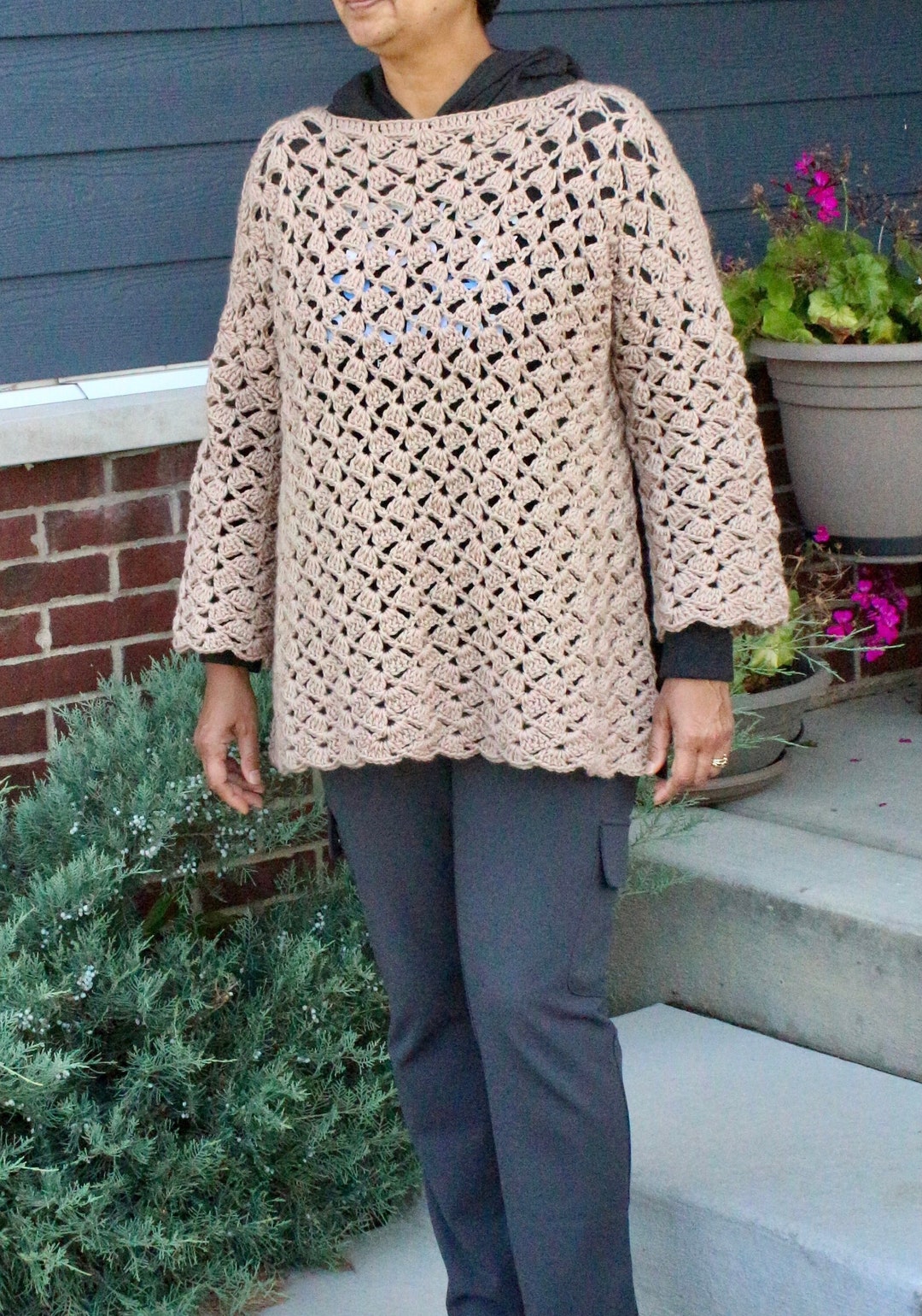 Simple Crochet Poncho Pattern, Crochet Poncho Pattern, Poncho With ...