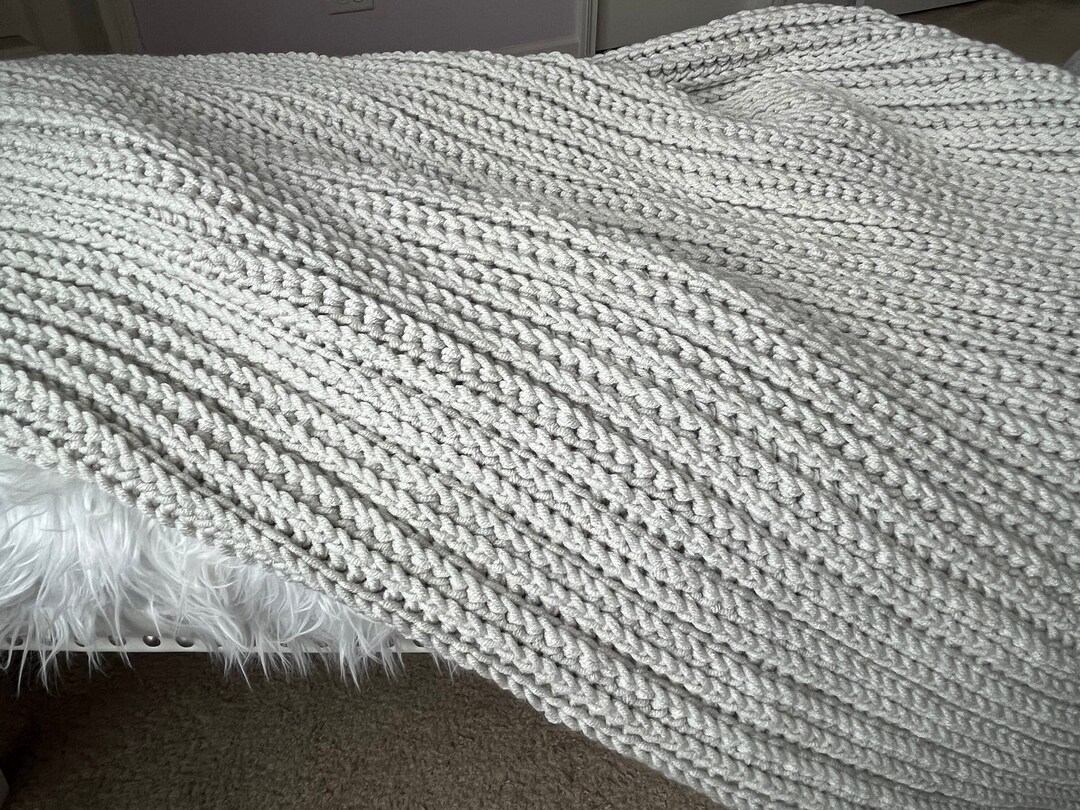 Chunky Ribbed Throw Pattern, 5-sizes, Crochet Blanket Pattern, Afghan ...