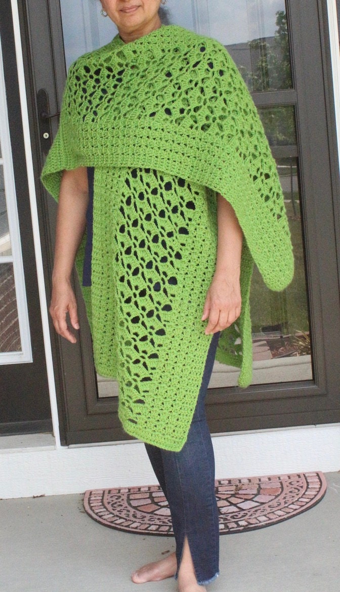 Meadows Crochet Ruana Pattern Crochet Ruana Pattern Shawl - Etsy
