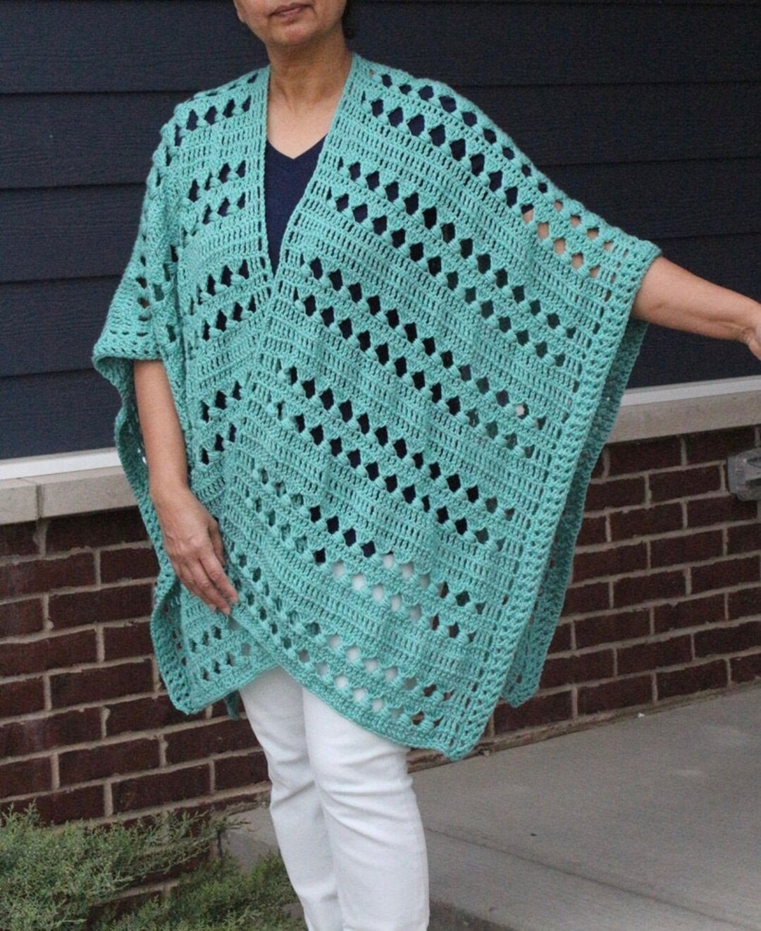 Elegant Crochet Ruana Pattern, Crochet Ruana Pattern, Shawl Pattern ...