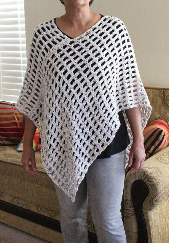 Open Weave Crochet Poncho Pattern Crochet Poncho Pattern - Etsy