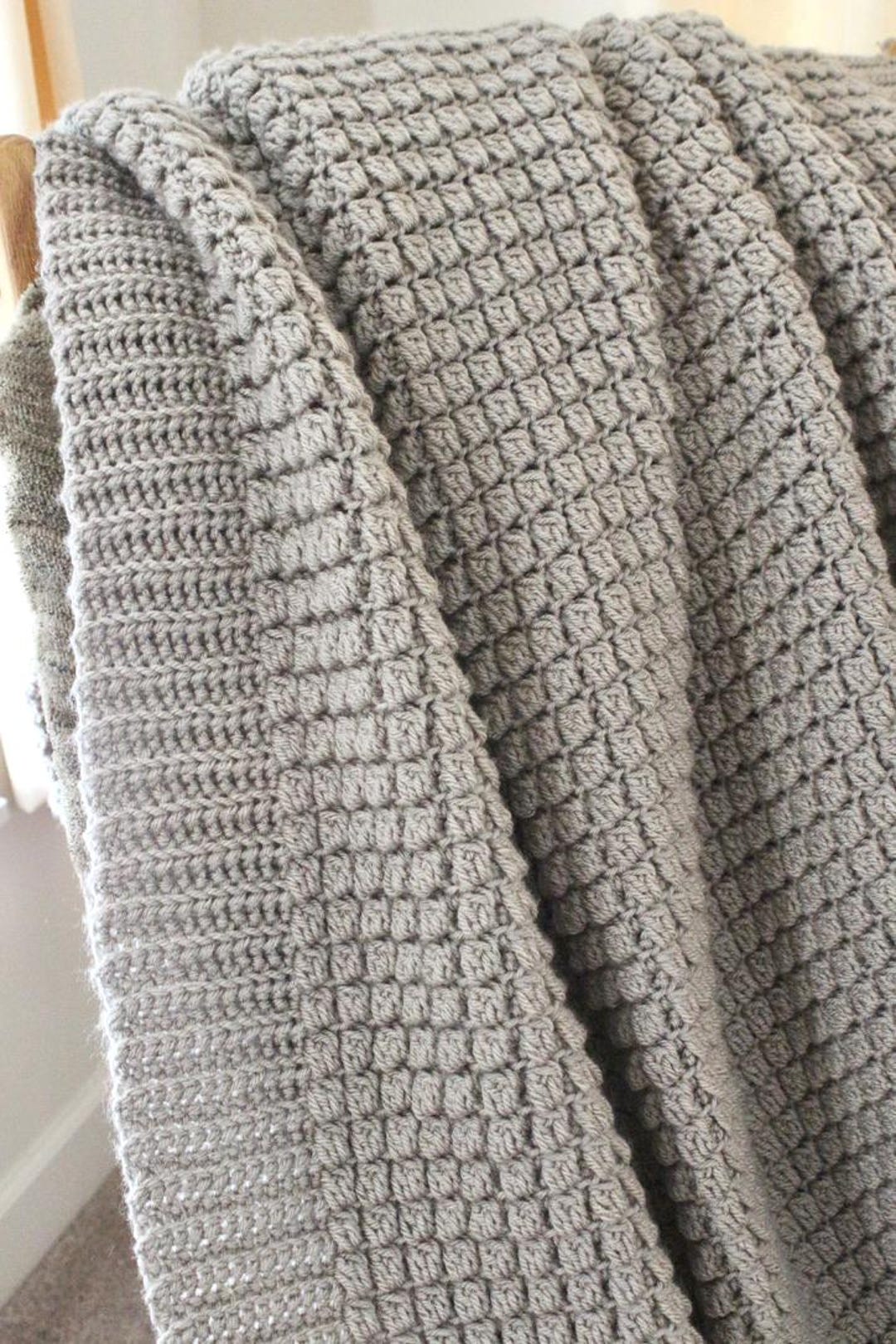 Modern Textured Throw Pattern, 6-sizes, W/video, Border-as-you-go ...