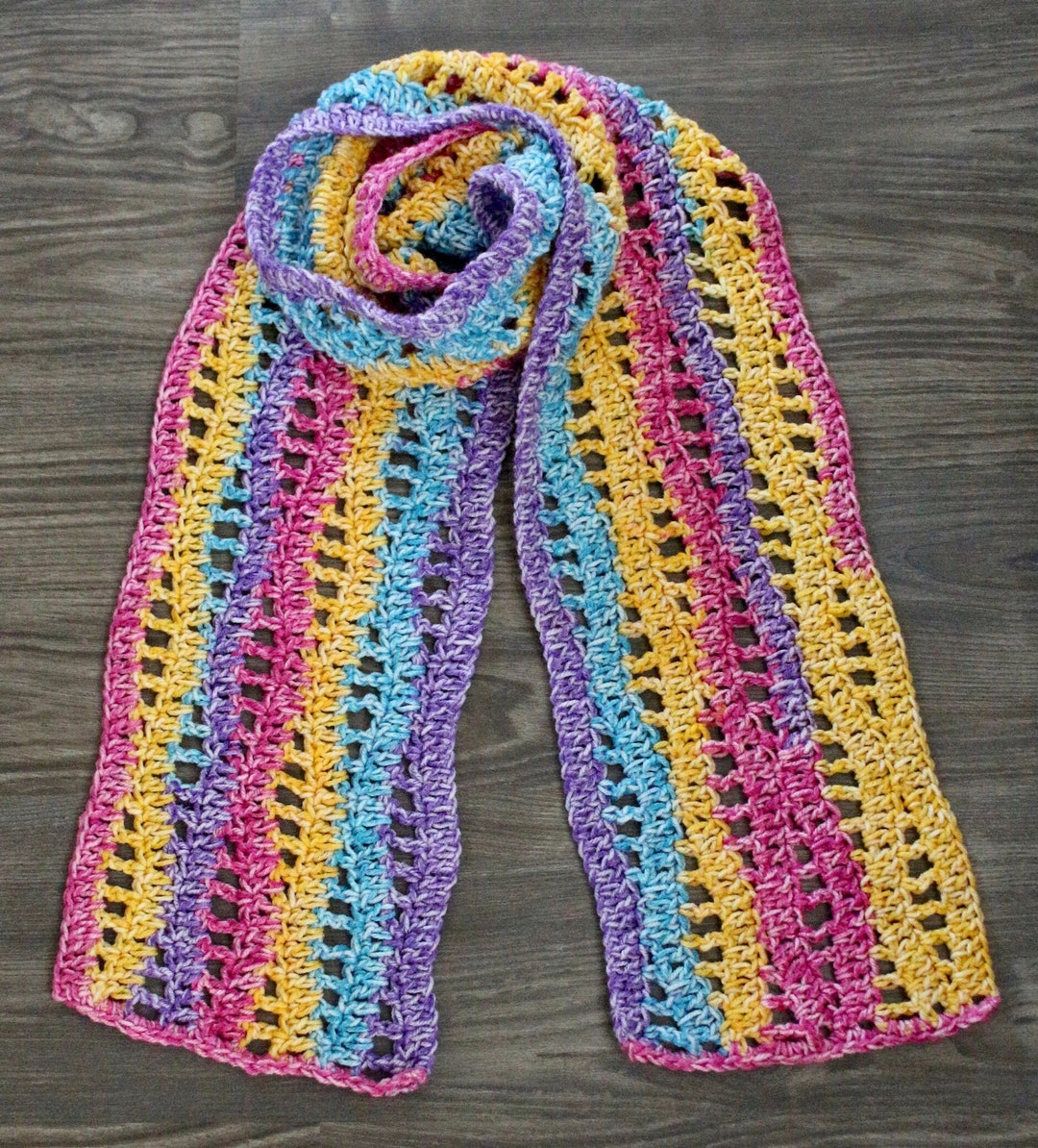 Gentle Waves Crochet Scarf Pattern, Crochet Scarf Pattern, Lacy Scarf ...