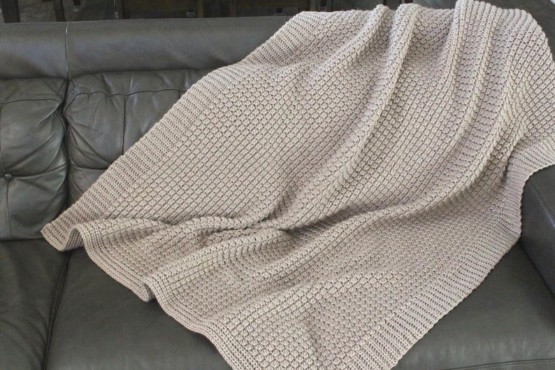 Modern Textured Throw Pattern, 6-sizes, W/video, Border-as-you-go ...