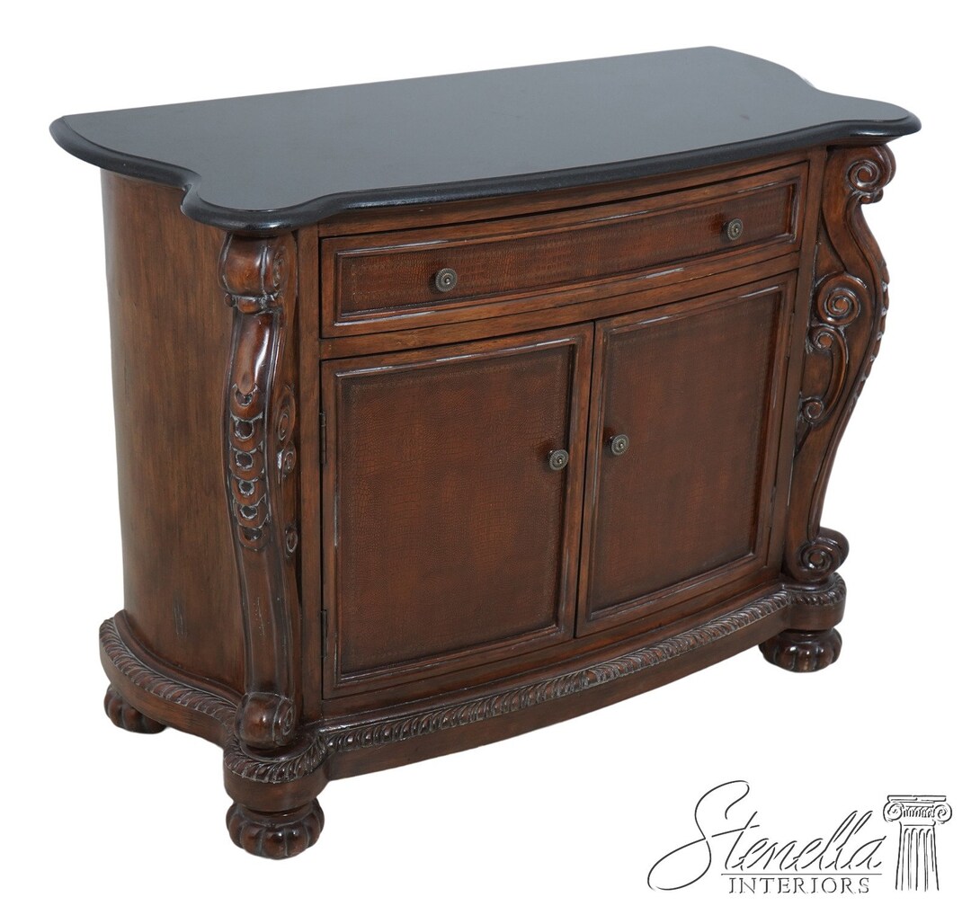 F62778EC: Black Marble Top 2 Door Continental Style Server - Etsy