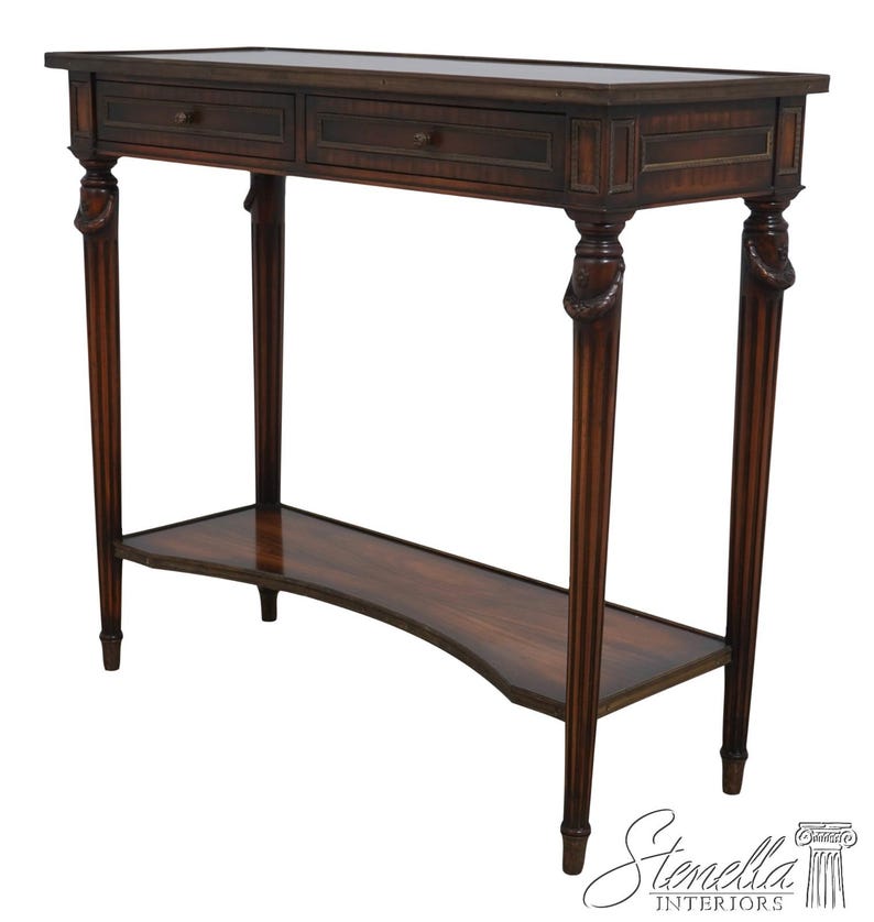 68612: THEODORE ALEXANDER French Louis Style Bronze Trim Console Table ...