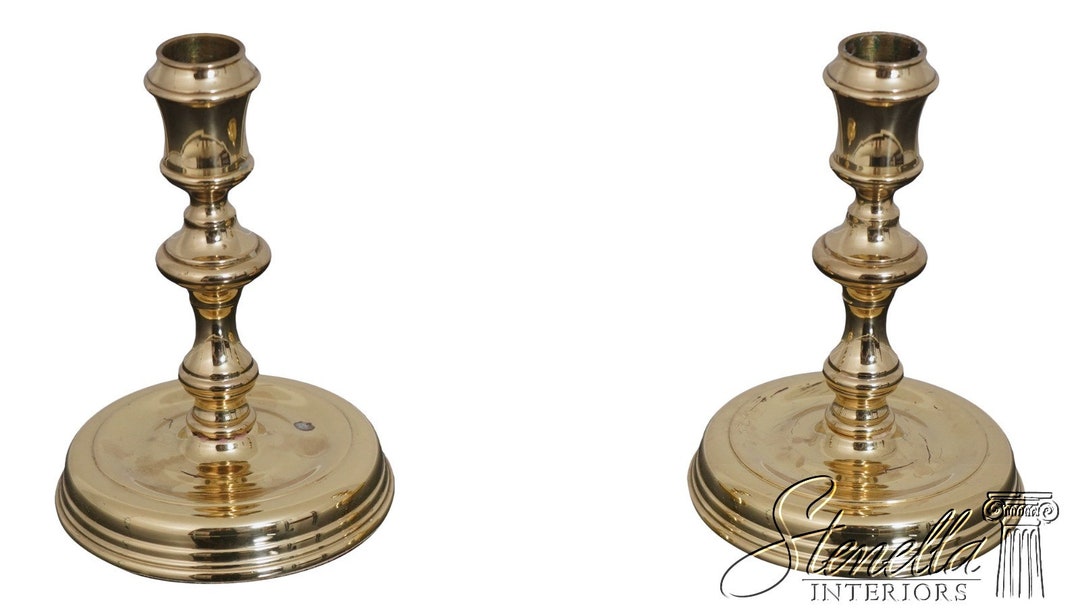 LF64474EC: Pair BALDWIN Colonial Williamsburg Style Brass Candlesticks ...