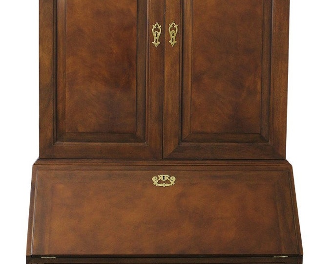 Antique Drop Front Tall Mahogany Secretary Desk Dresser Glass Doors ...