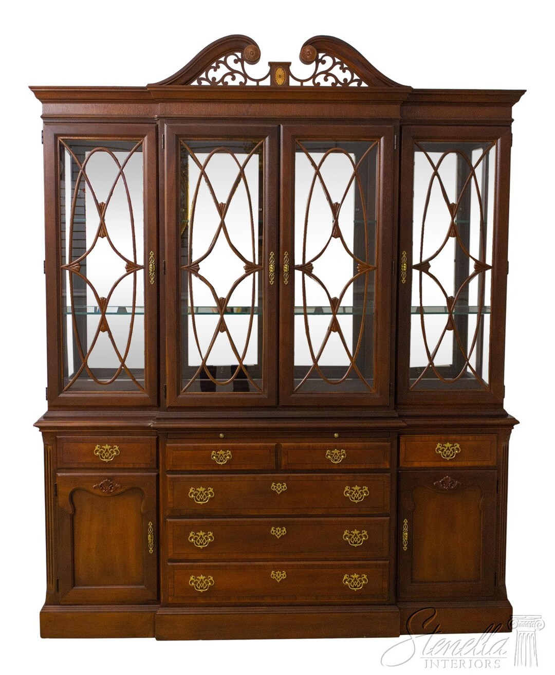 55671EC STONELEIGH Mahogany 4 Door Breakfront China Cabinet Etsy