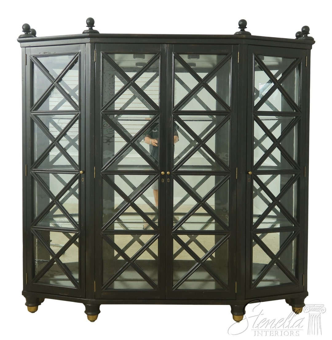 56309EC: MARGE CARSON Distressed Finish Large Curio Cabinet - Etsy