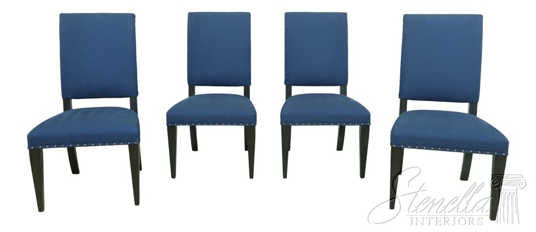 53697EC: Set of 4 ETHAN ALLEN Blue Upholstered Dining Chairs - Etsy