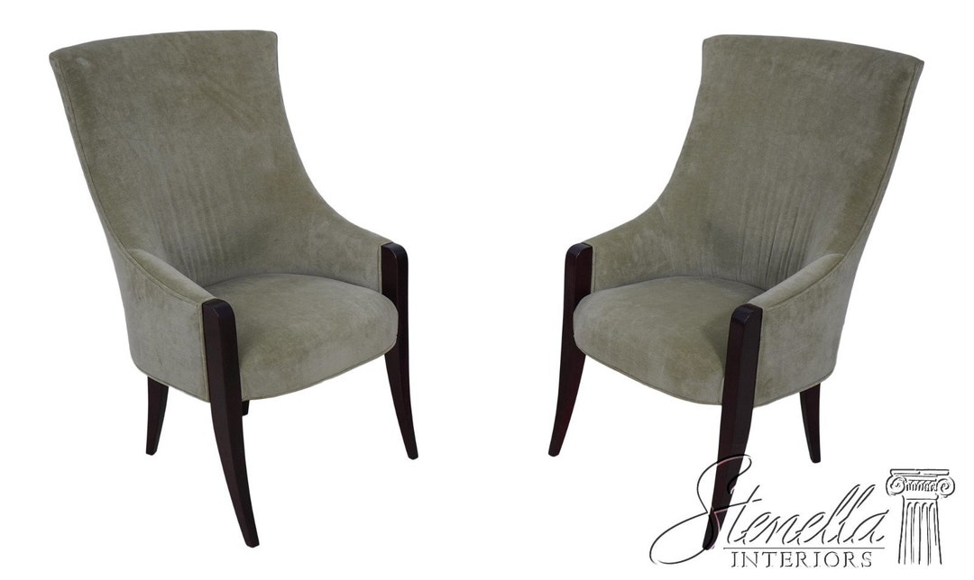 60592EC: Pair Modern Design Upholstered Host & Hostess Chairs - Etsy