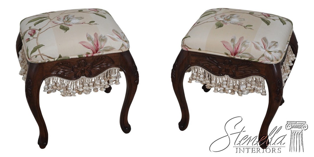 63553EC: Pair French Decorator Ottoman or Stools - Etsy