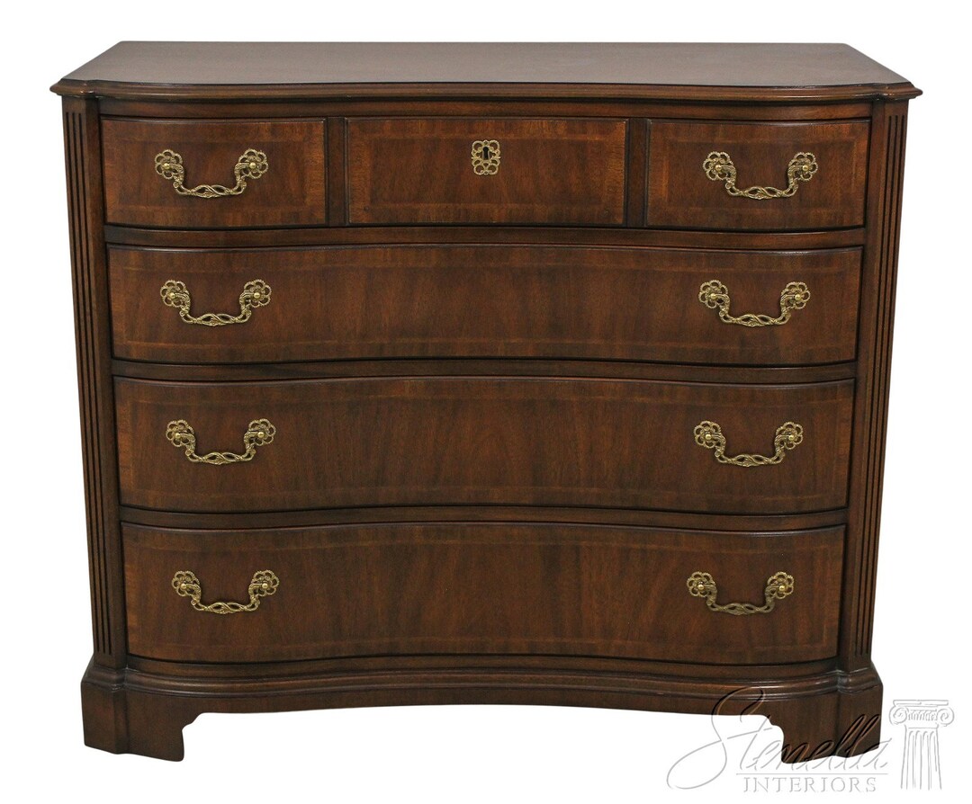 L58871EC: KINDEL 4 Drawer Ox Bow Front Mahogany Chest - Etsy
