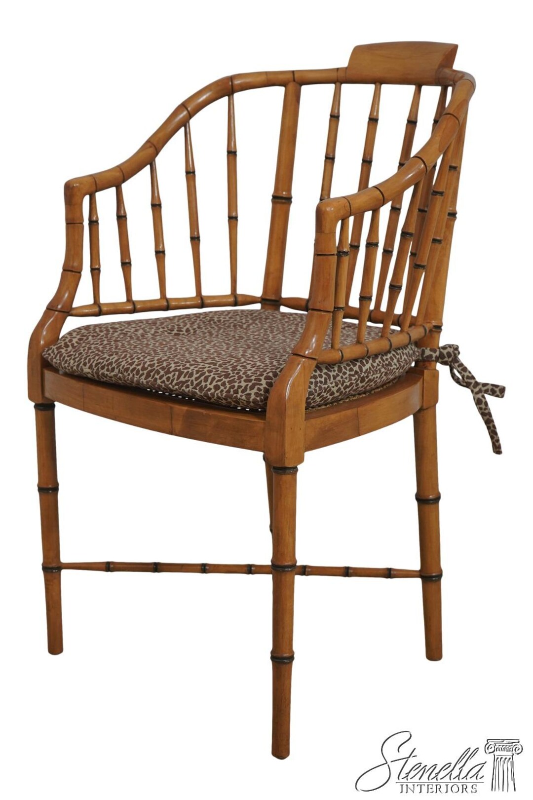 71066: Bamboo Form Satinwood Finish Cane Seat Armchair - Etsy