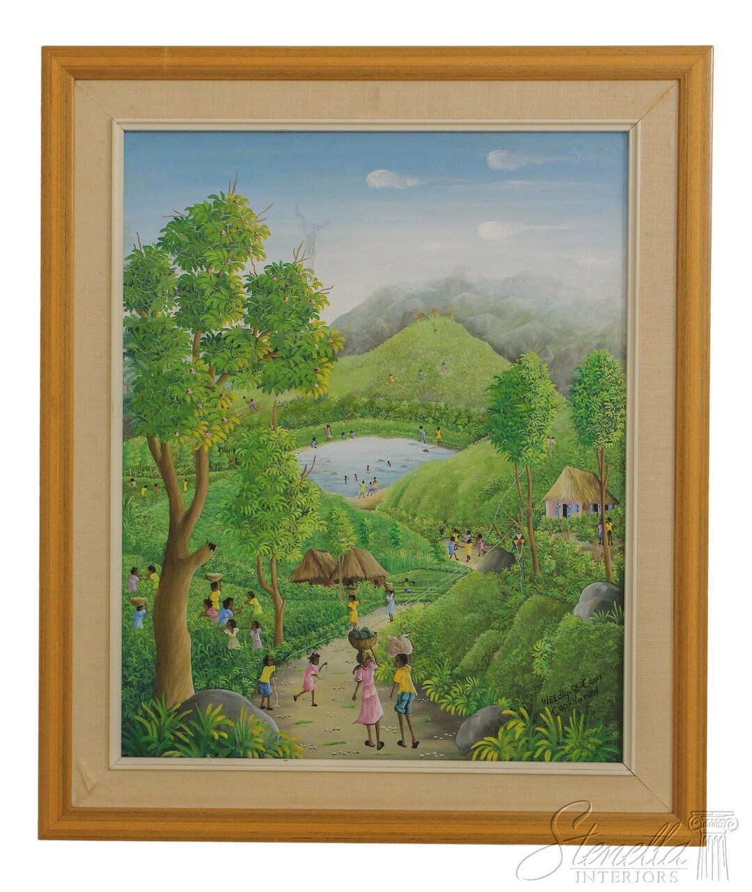 F58468EC: Haitian School St Croix Hand Painted Oil Painting on Canvas ...