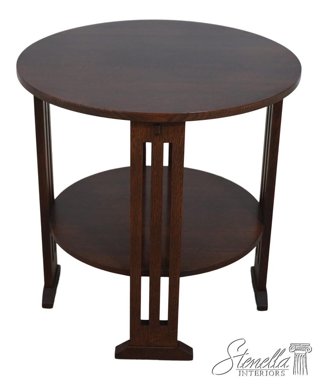 67852: STICKLEY Round Mission Oak Lamp Table - Etsy