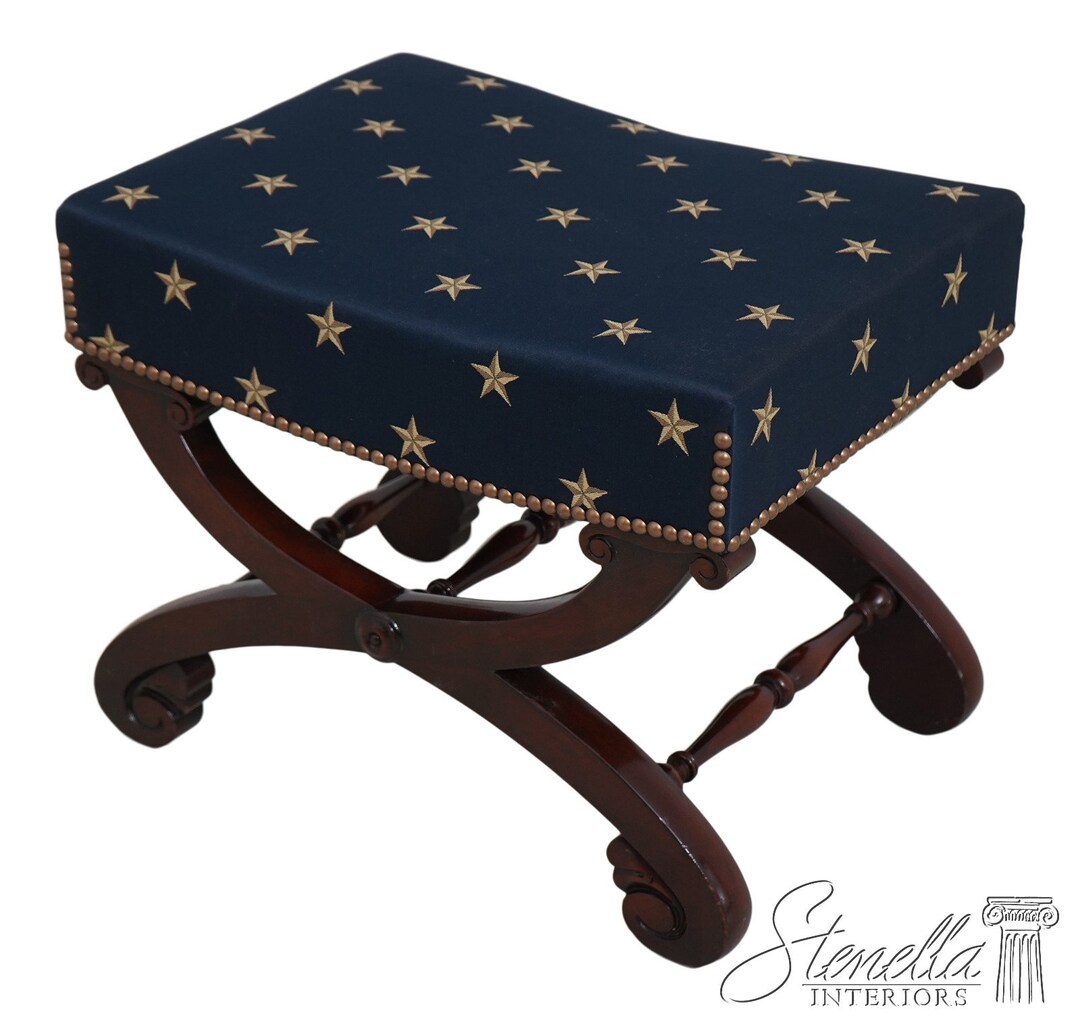 62953EC: Vintage Federal Style Bench W. Brand New Upholstery - Etsy