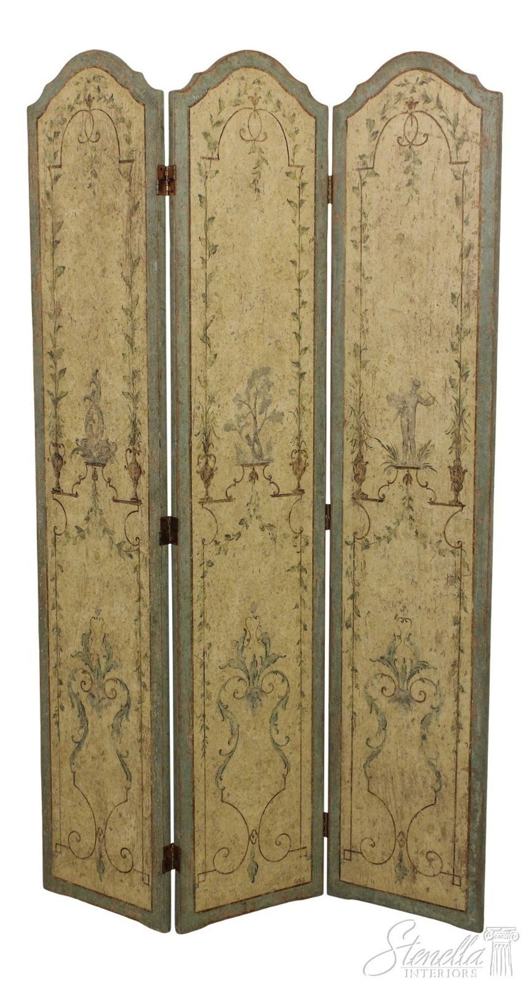 58467EC: Country French Hand Painted Wood 3 Panel Room Divider - Etsy