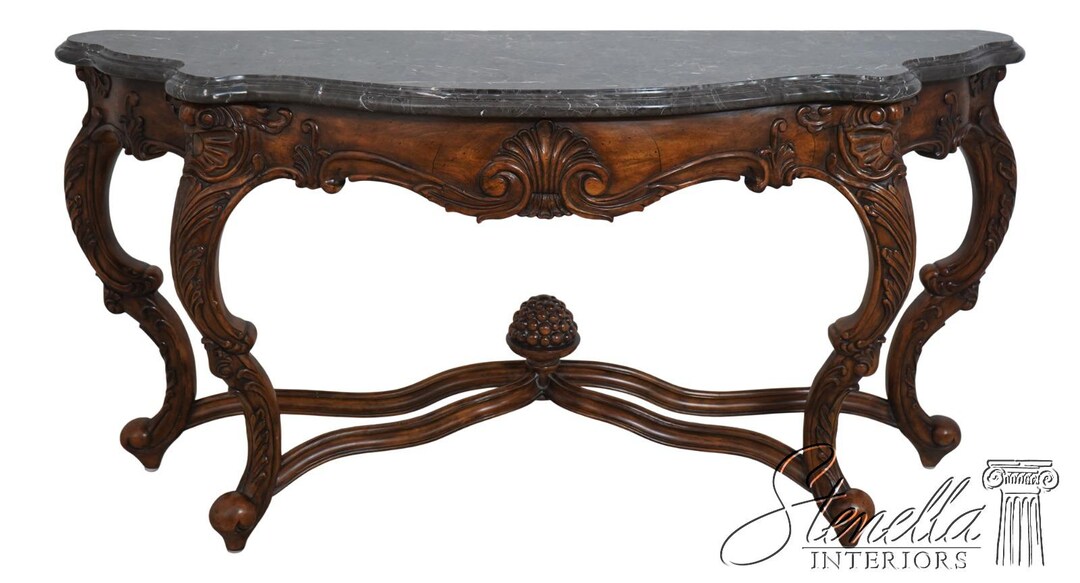 68054: Marble Top Italian Style Console Foyer Table 1 of 2 - Etsy