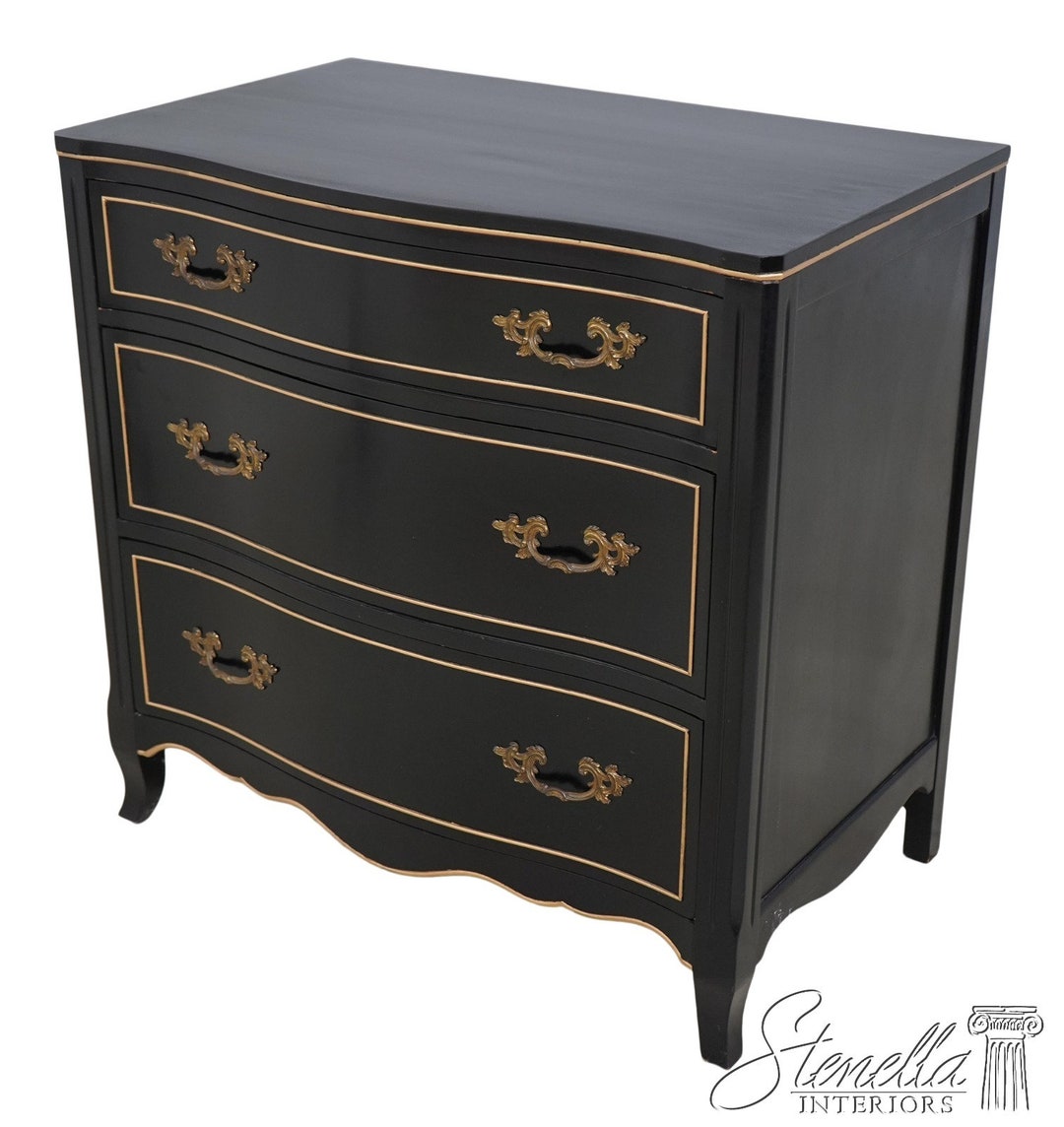61371EC: DREXEL Custom Ebonized Finish Chest W. Gold - Etsy
